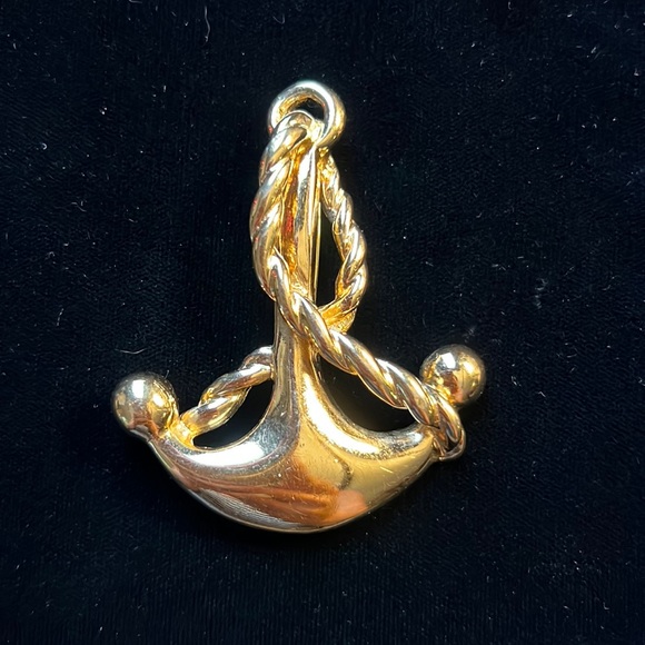 Jewelry | Vintage Gold Big Anchor Nautical Brooch | Poshmark